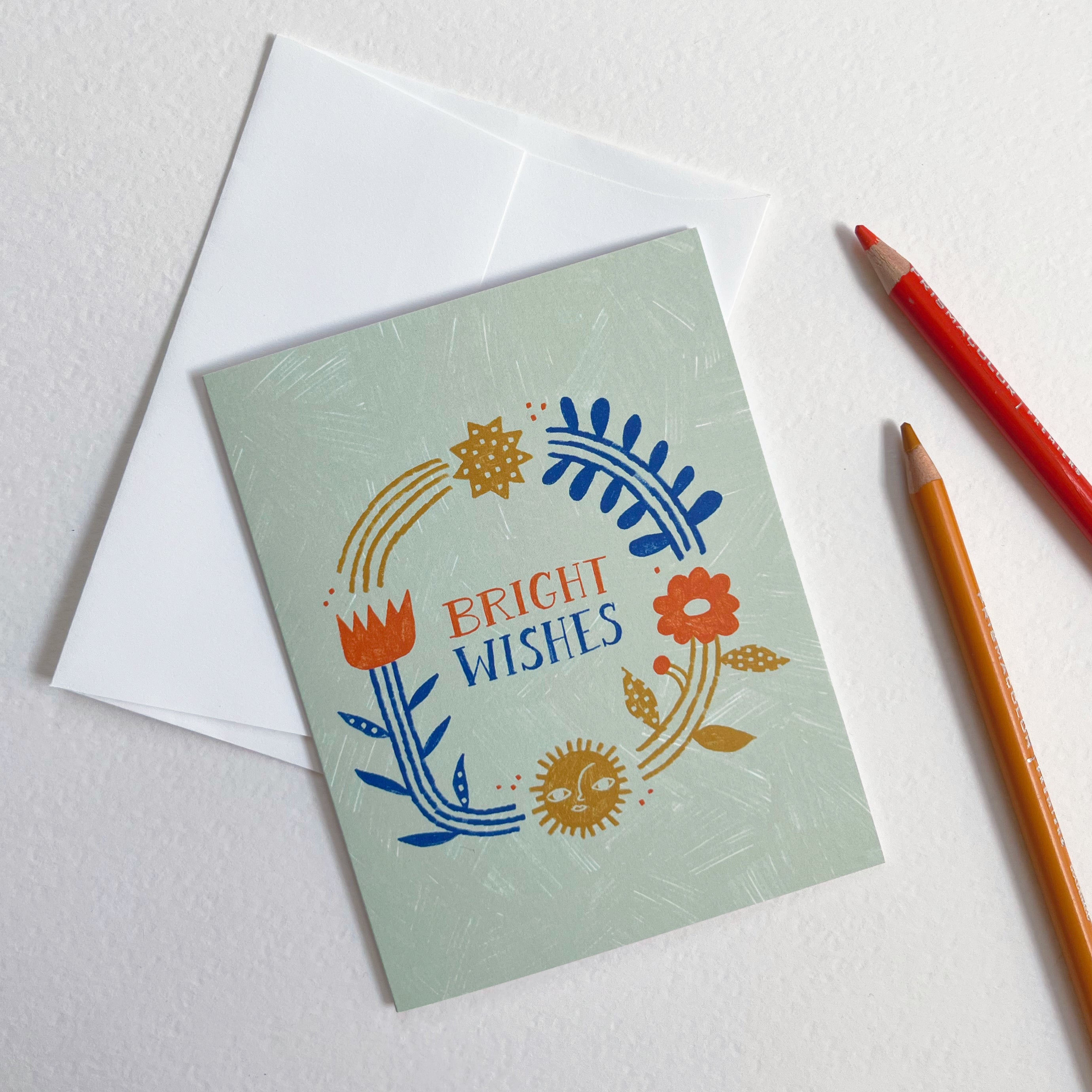Bright Wishes Mint Holiday Card – Meenal Patel Studio