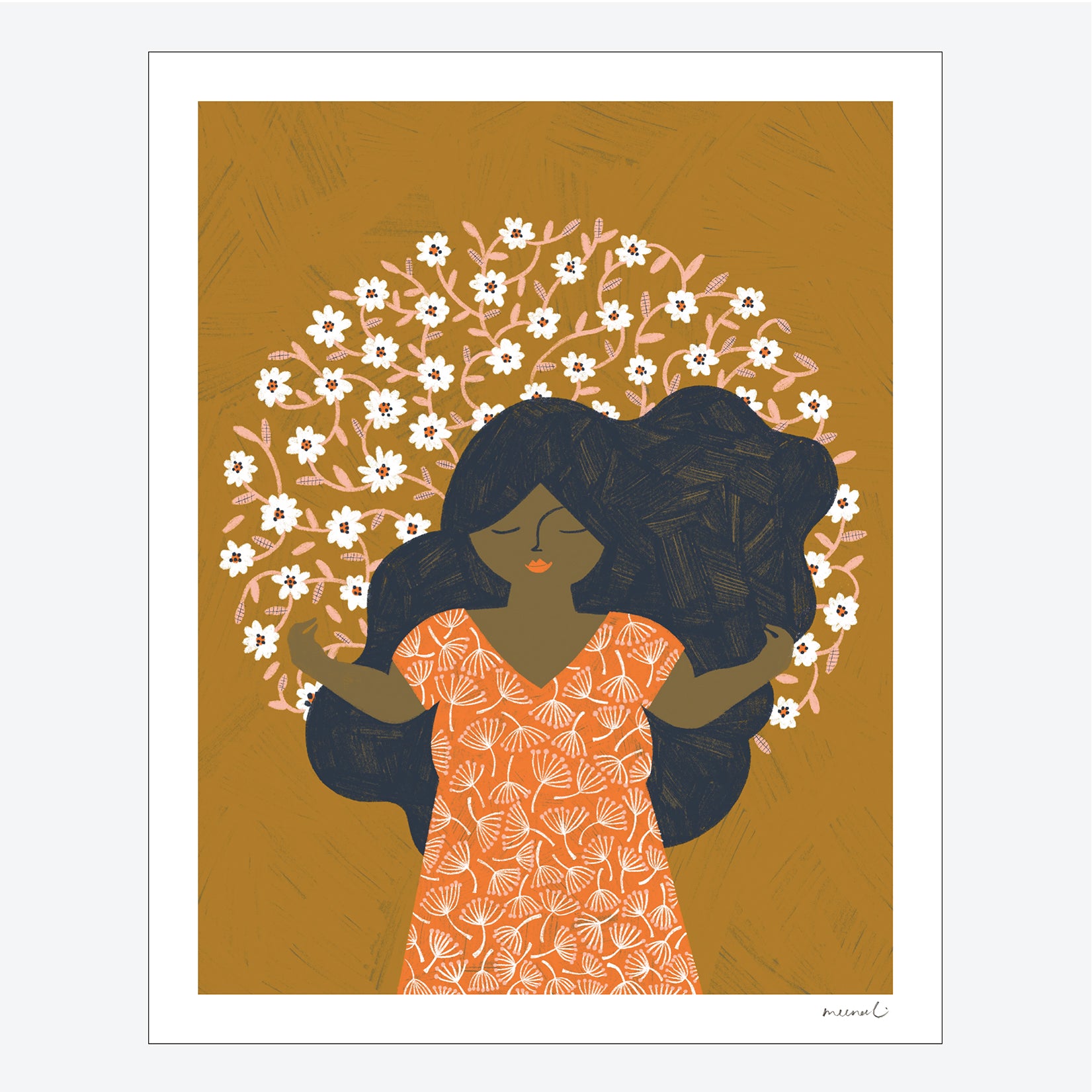 Woman Meditating Art