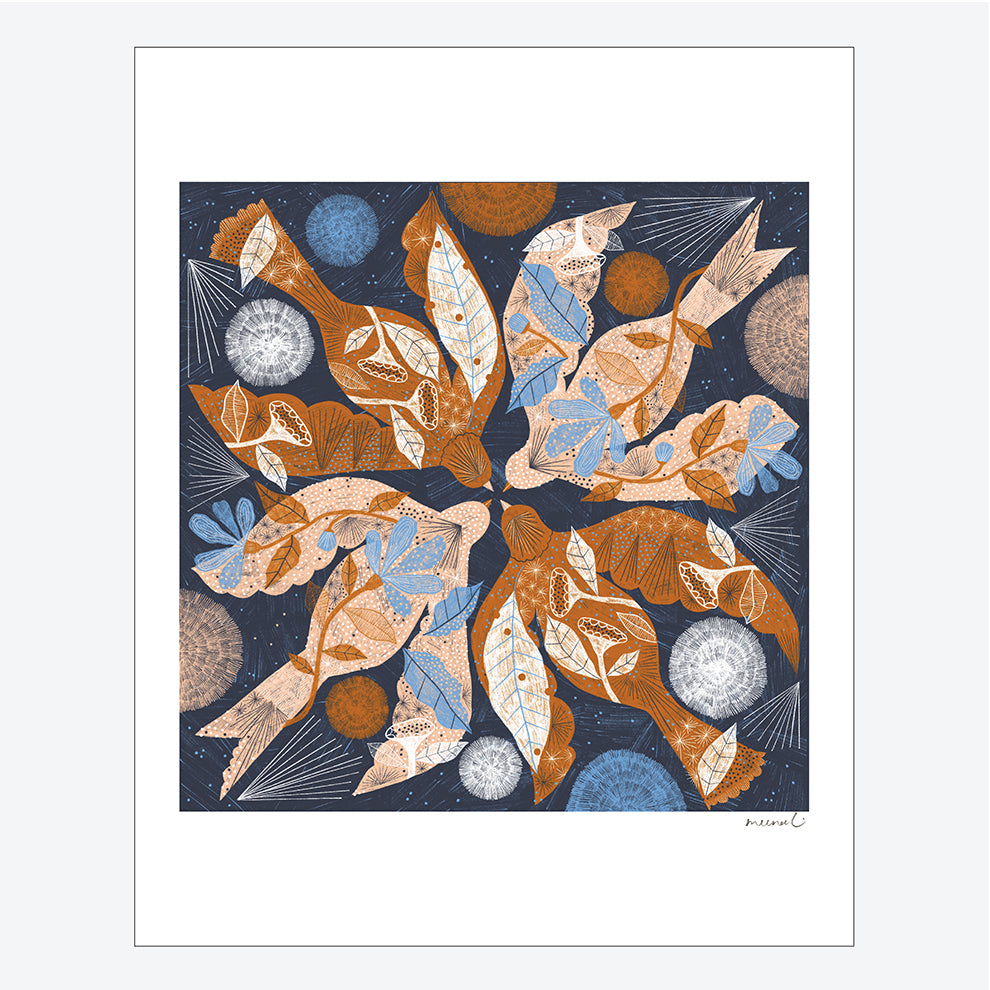 Moonlight Dance Birds Art Print – Meenal Patel Studio