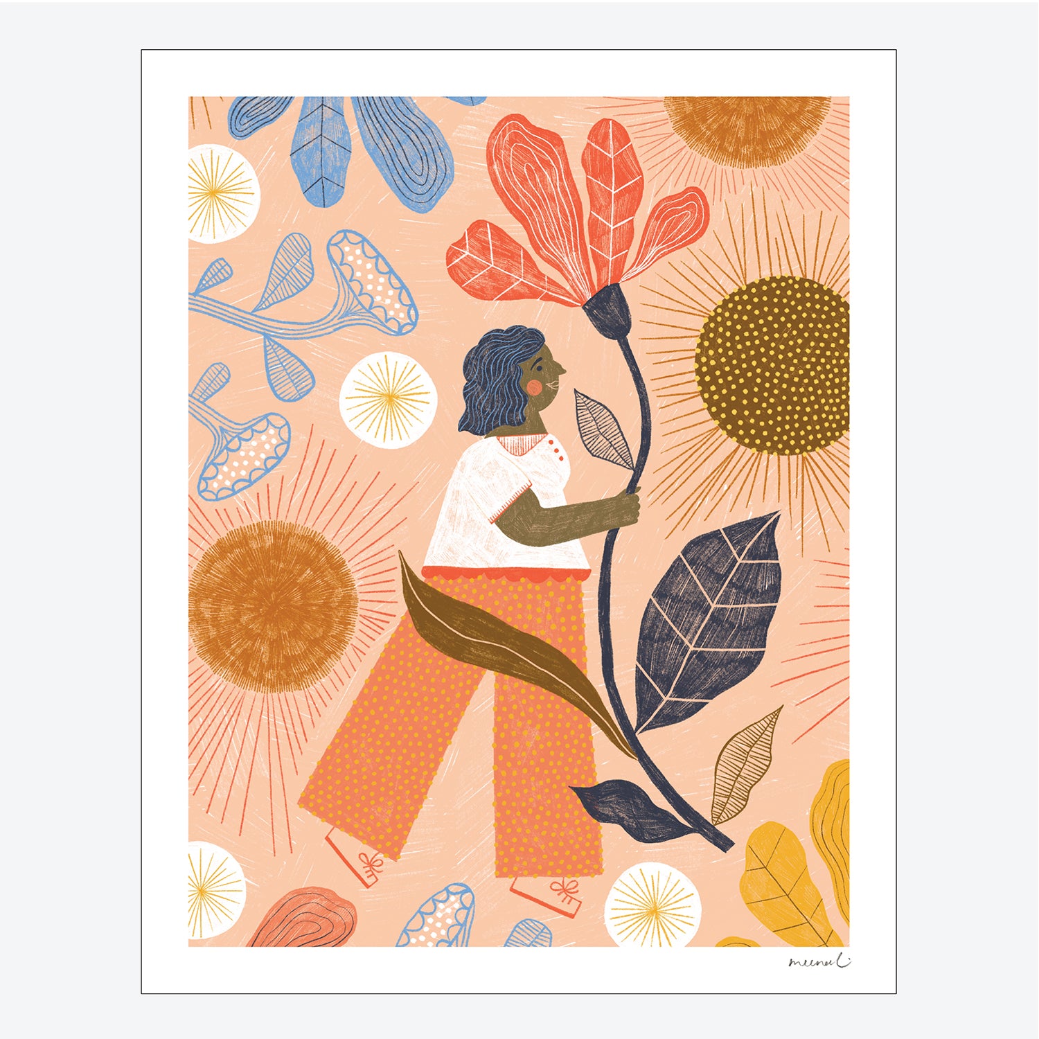 Sunshine Flower Dance Art Print – Meenal Patel Studio