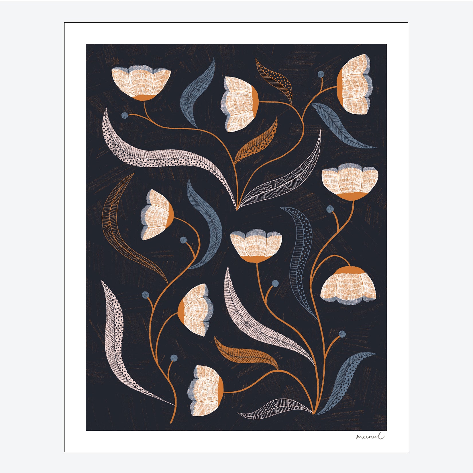 Dark Floral Art Print – Meenal Patel Studio