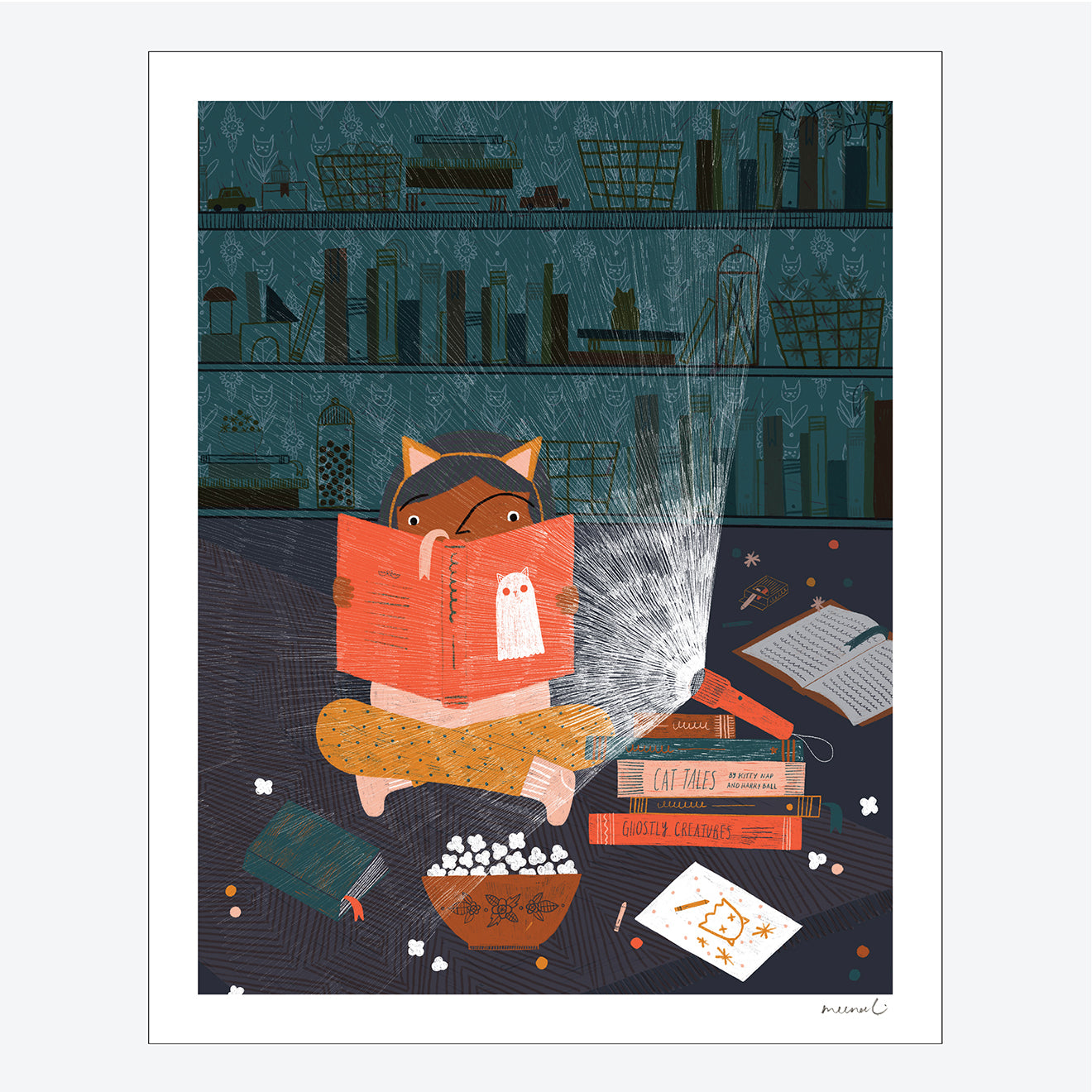 Night Stories Reading Art Print – Meenal Patel Studio
